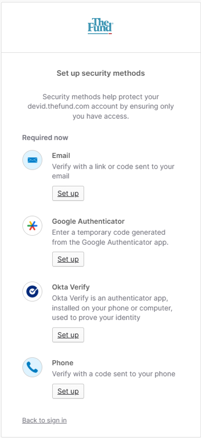 Setup Multi-factor Authentication (MFA) – The Fund